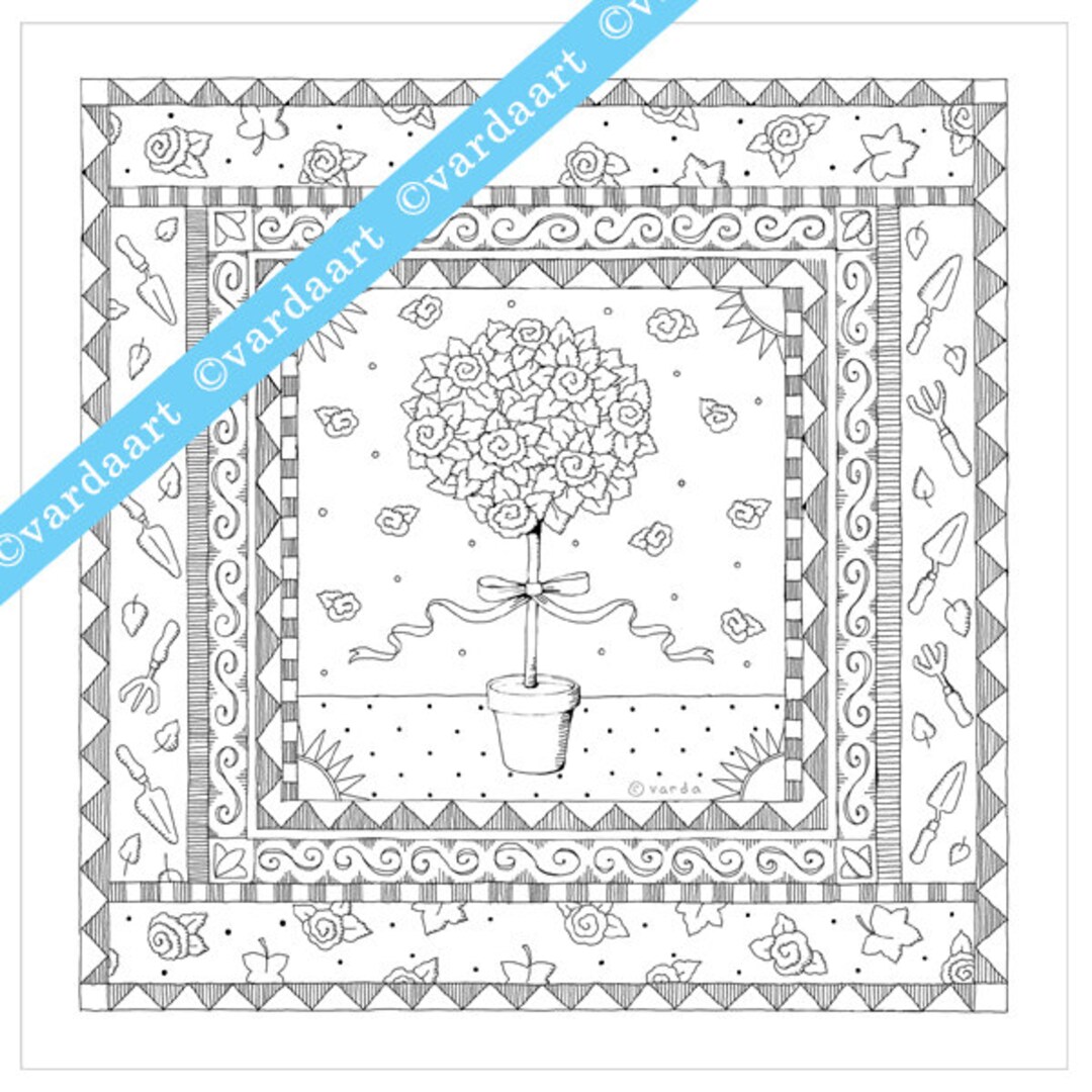 Topiary: A Printable Coloring Page, Illustrated by Varda, With Love ...