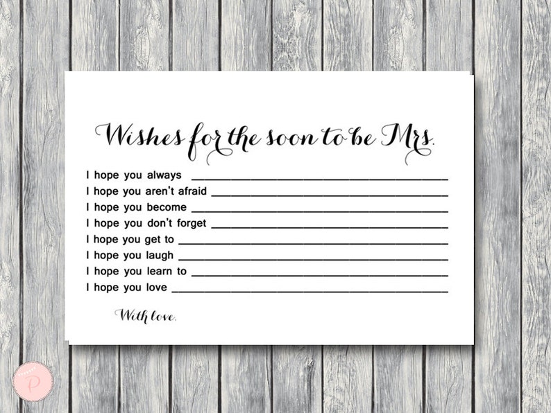 Wishes for the Bride to Be Card, Wishes for the Soon to Be Mrs ...