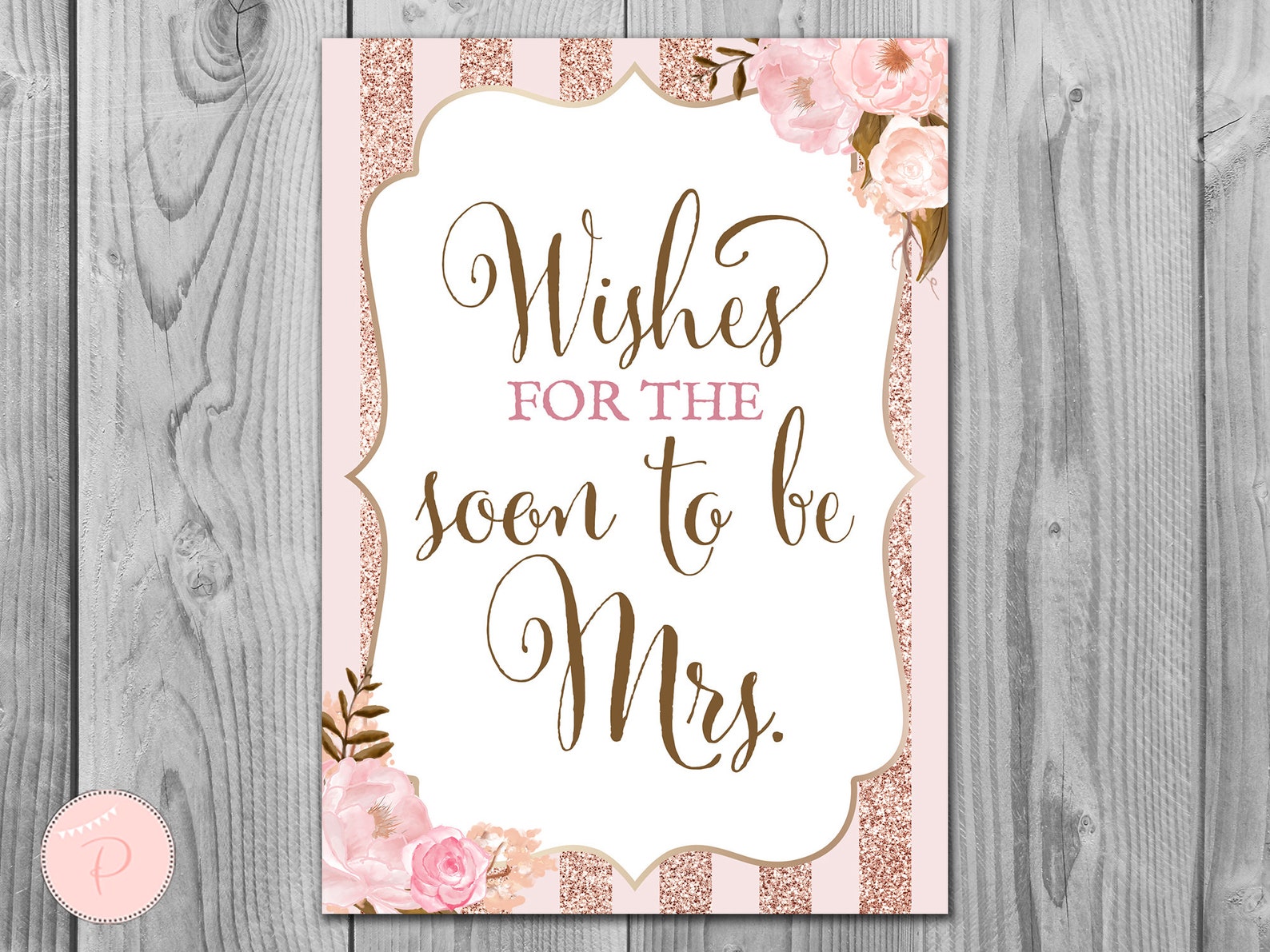 Rose Gold Wishes for the Bride to Be Card Wishes for the Soon - Etsy