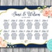Navy Gold Find Your Seat Chart, Wedding Seating Chart, Wedding Seating ...