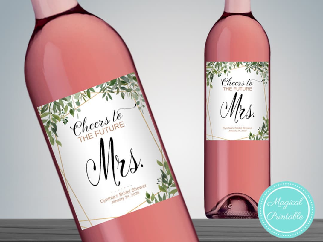 Greenery Printable Wine Bottle Labels, Printable Wine Bottle Labels ...