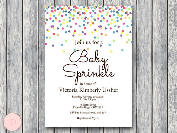 Custom Invite Baby Sprinkle invitation Rainbow Party | Etsy