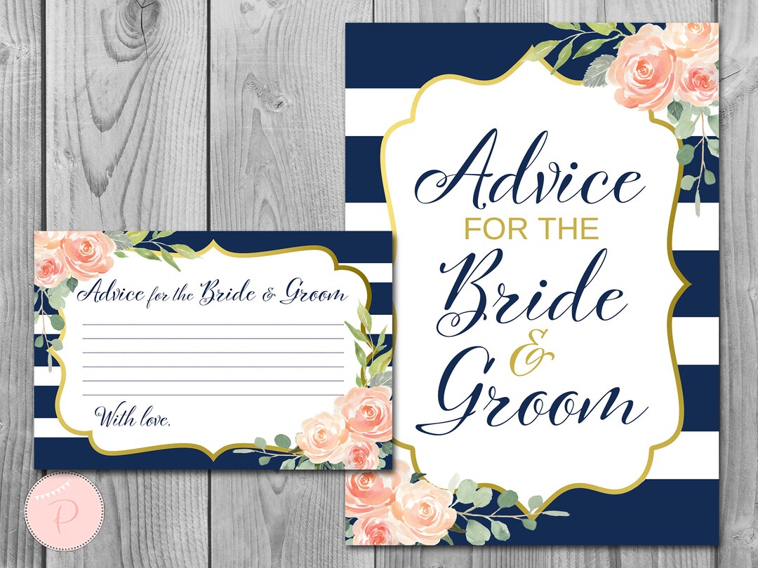 Advice for the Bride and Groom Card & Sign, Printable Advice Cards ...