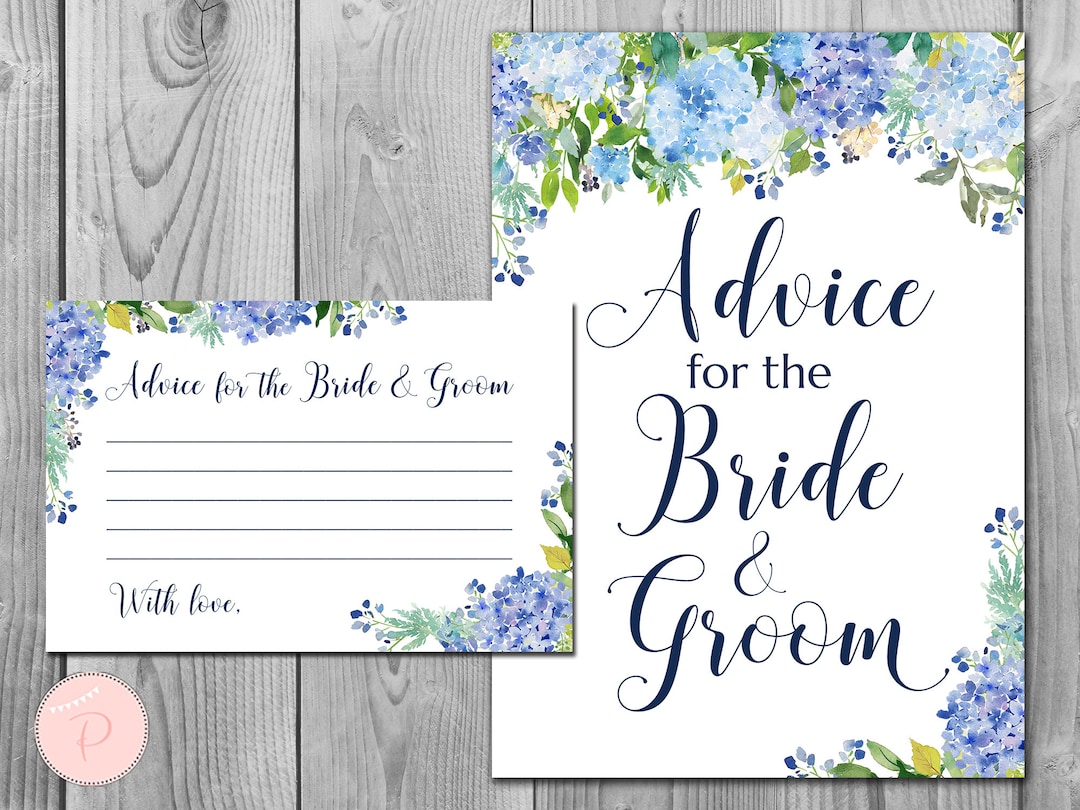 Advice for the Bride and Groom Card & Sign, Printable Advice Cards ...