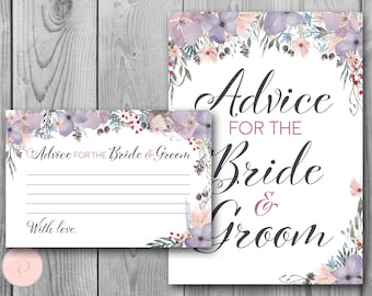 Gold Advice for the Bride and Groom Card & Sign Printable | Etsy