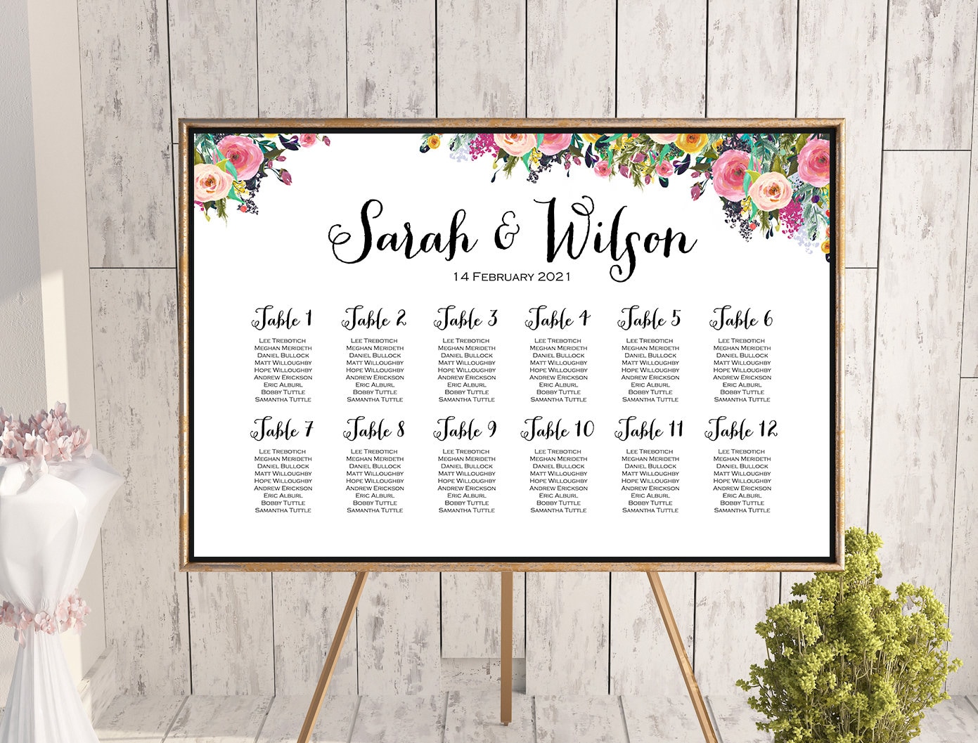 Free Wedding Seating Chart Poster Template