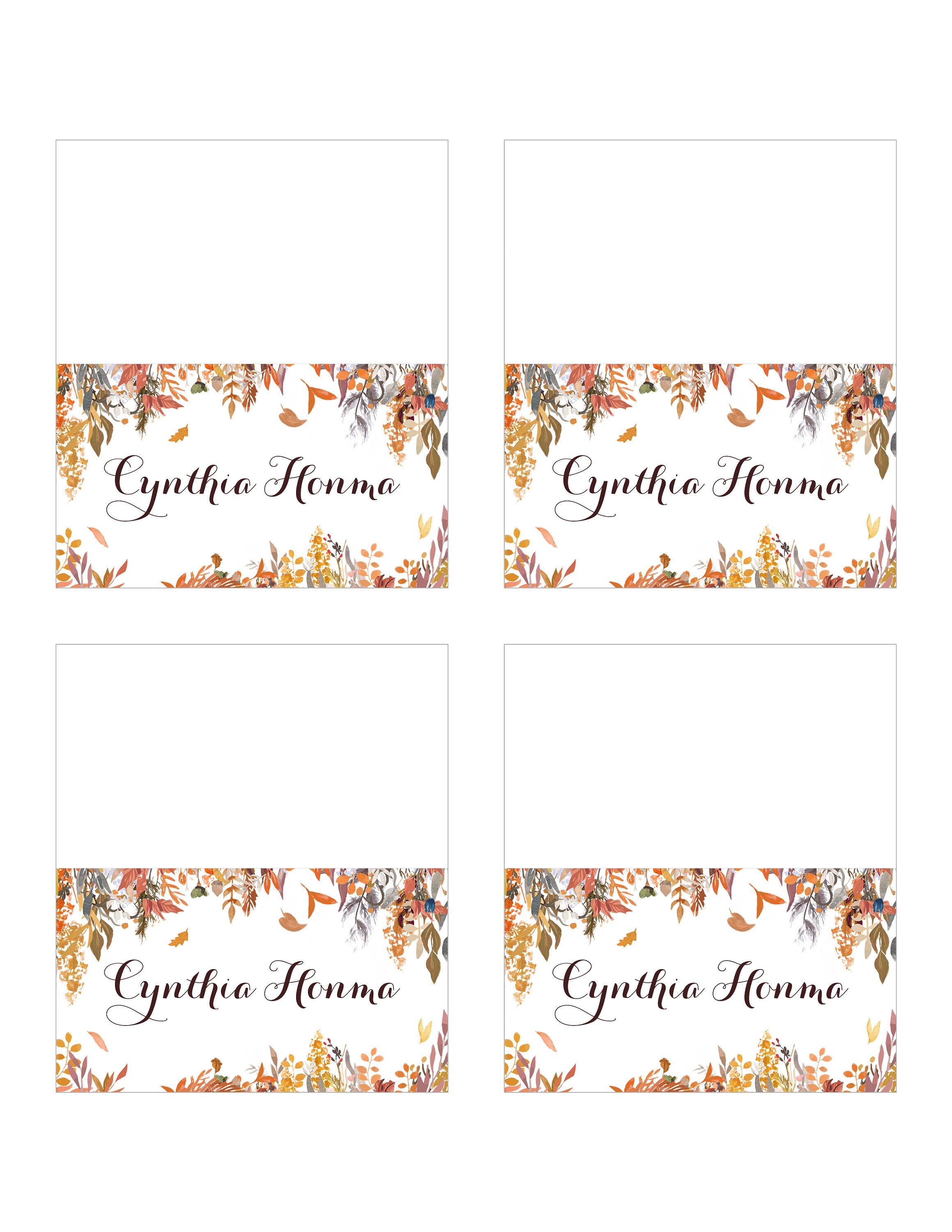 50 Download File Wedding Name Cards Name Tags Printable Tent - Etsy