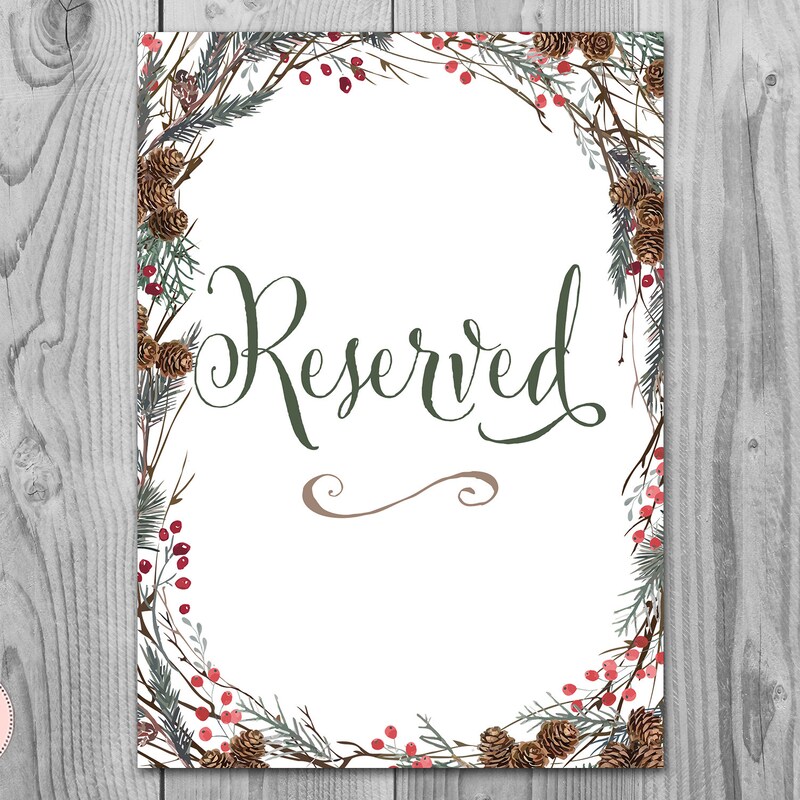 Printable Christmas Reserved Sign - Etsy