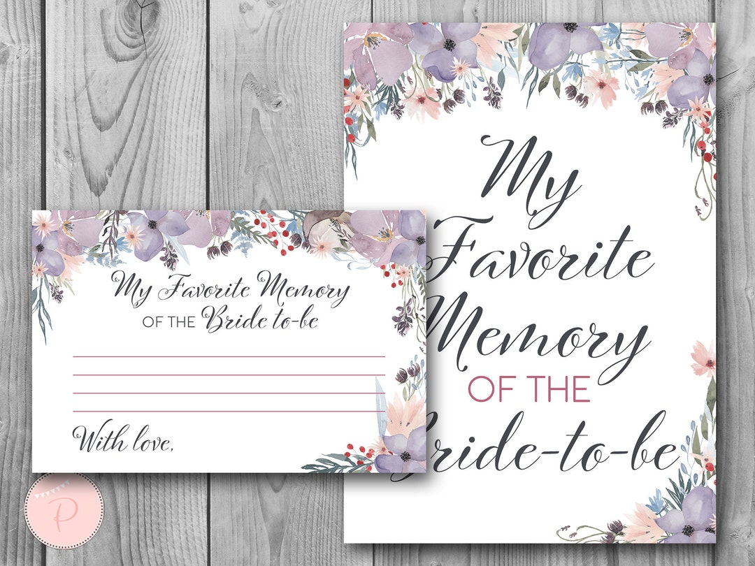 My Favorite Memory of the Bride To-be, Memory Lane Game, Engagement ...