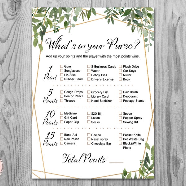 Purse Raid Game - Etsy