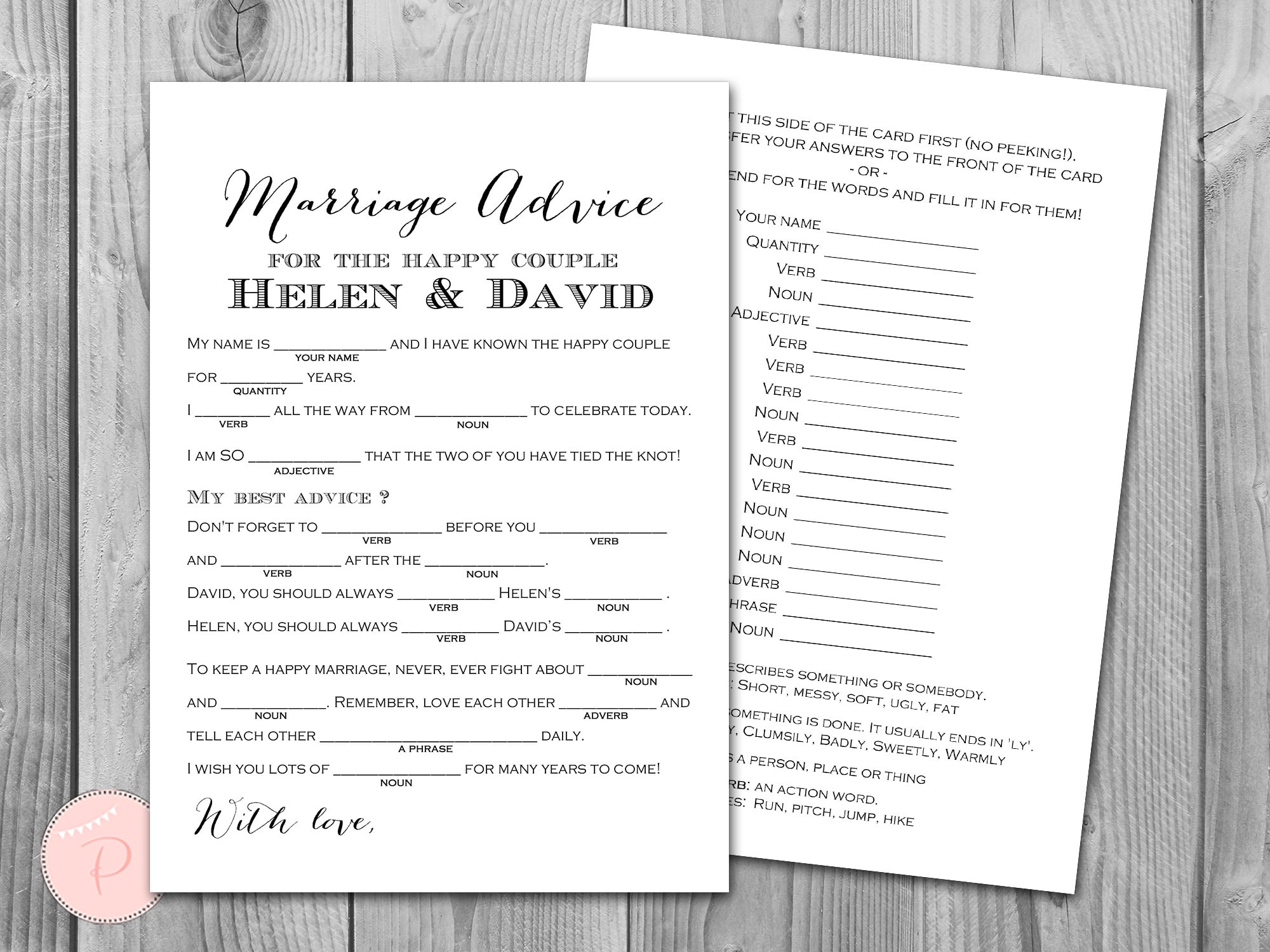 Marriage Advice Cards Marriage Advice Cards Wedding Mad - Etsy