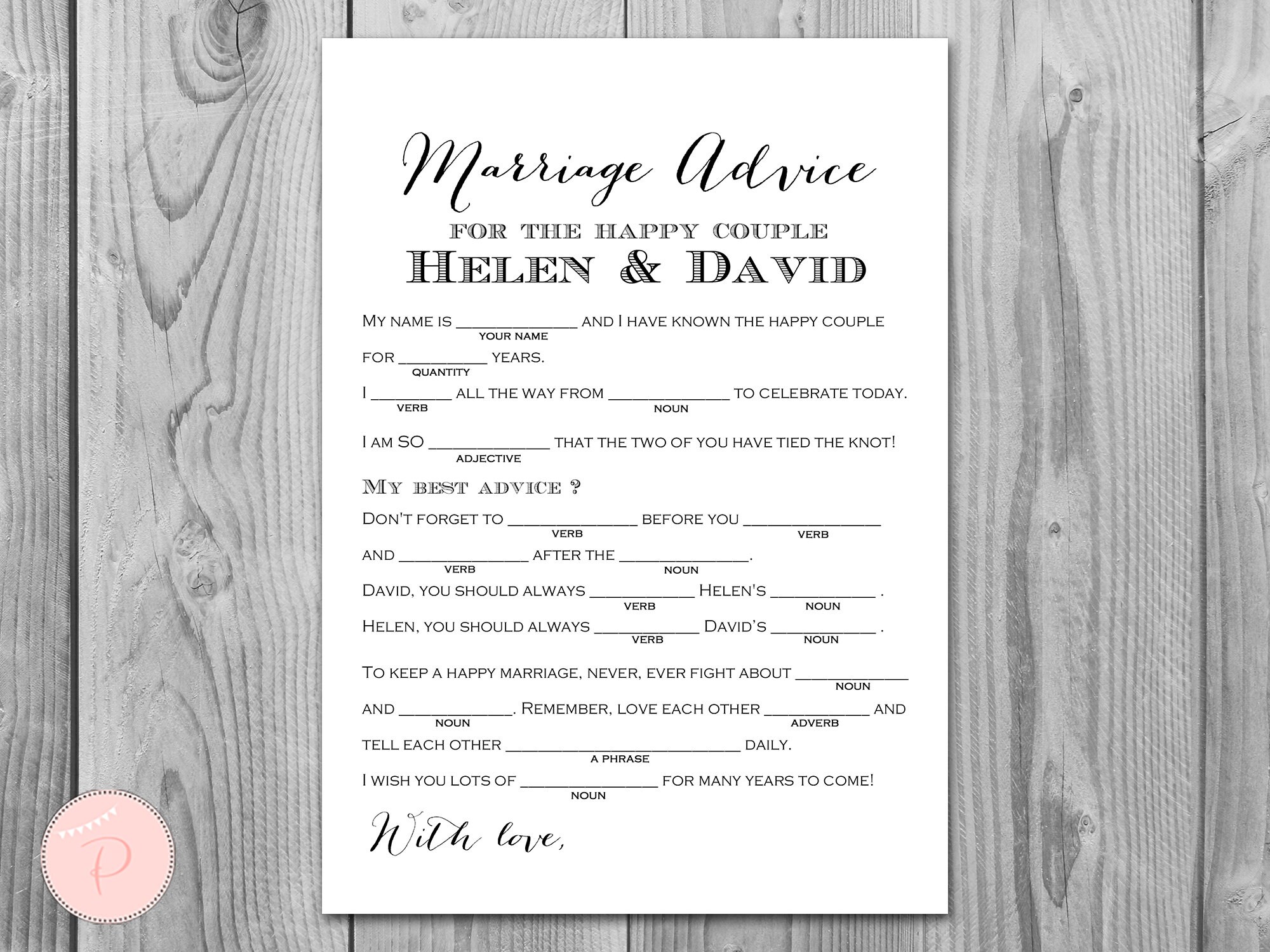 Marriage Advice Cards Marriage Advice Cards Wedding Mad - Etsy