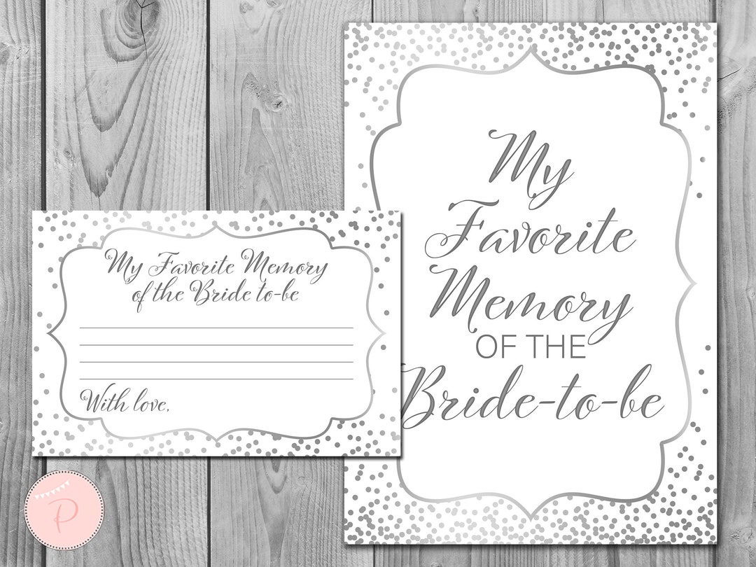 My Favorite Memory of the Bride To-be, Memory Lane Game, Engagement ...