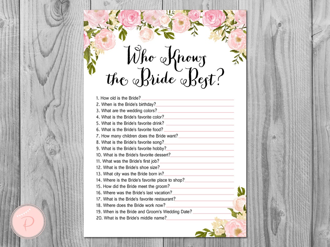 How Well Do You Know the Bride Game, Who Knows the Bride Best ...