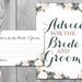 Advice for the Bride and Groom Card & Sign, Printable Advice Cards ...