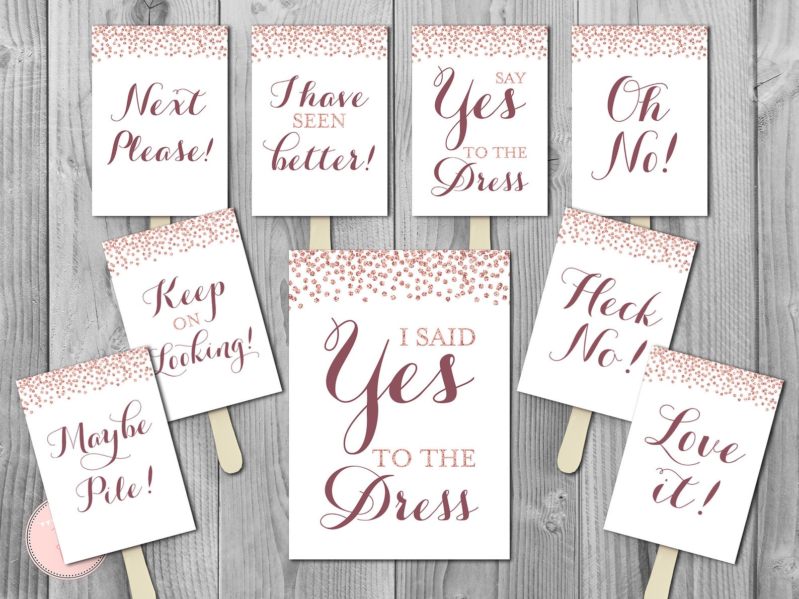 Rose Gold I Said YES to the Dress Sign Wedding Dress Paddle - Etsy
