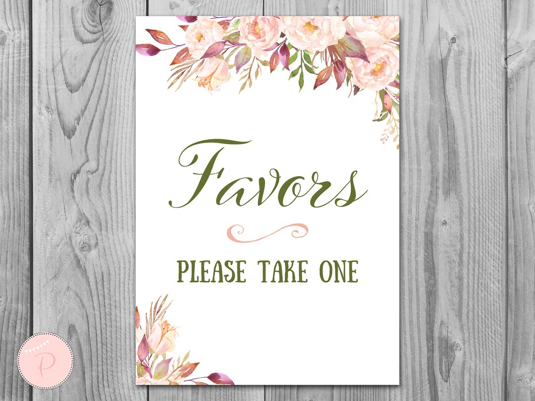 Signo de favores de Boho, signo de favor de boda, signo de favores de ...