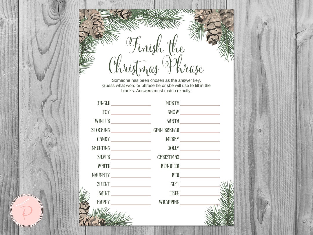 Christmas Phrase Game, Finish the Christmas Phrase, Christmas Family ...