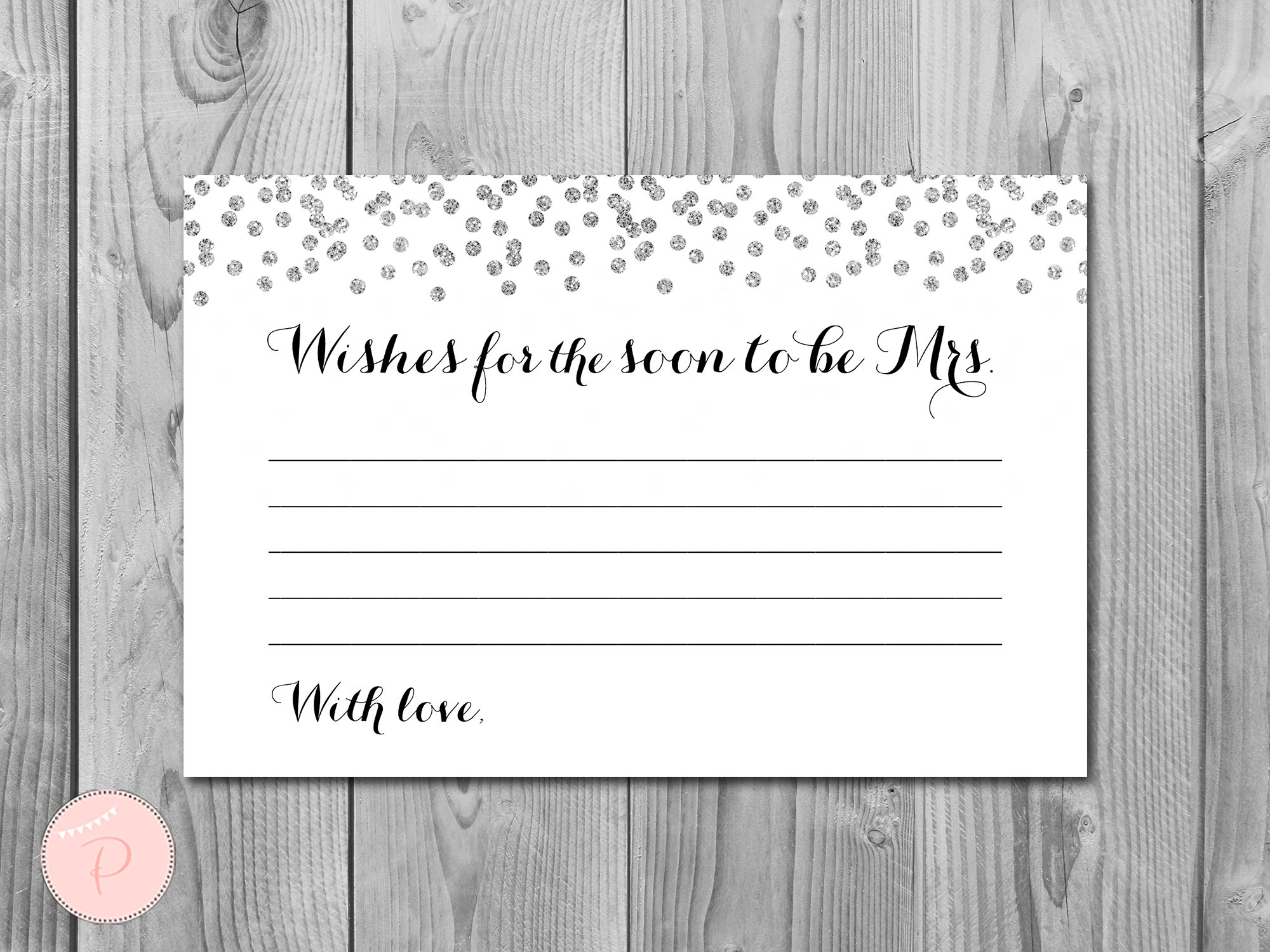 Silver Wishes for the Bride to be Card Wishes for the Soon to | Etsy
