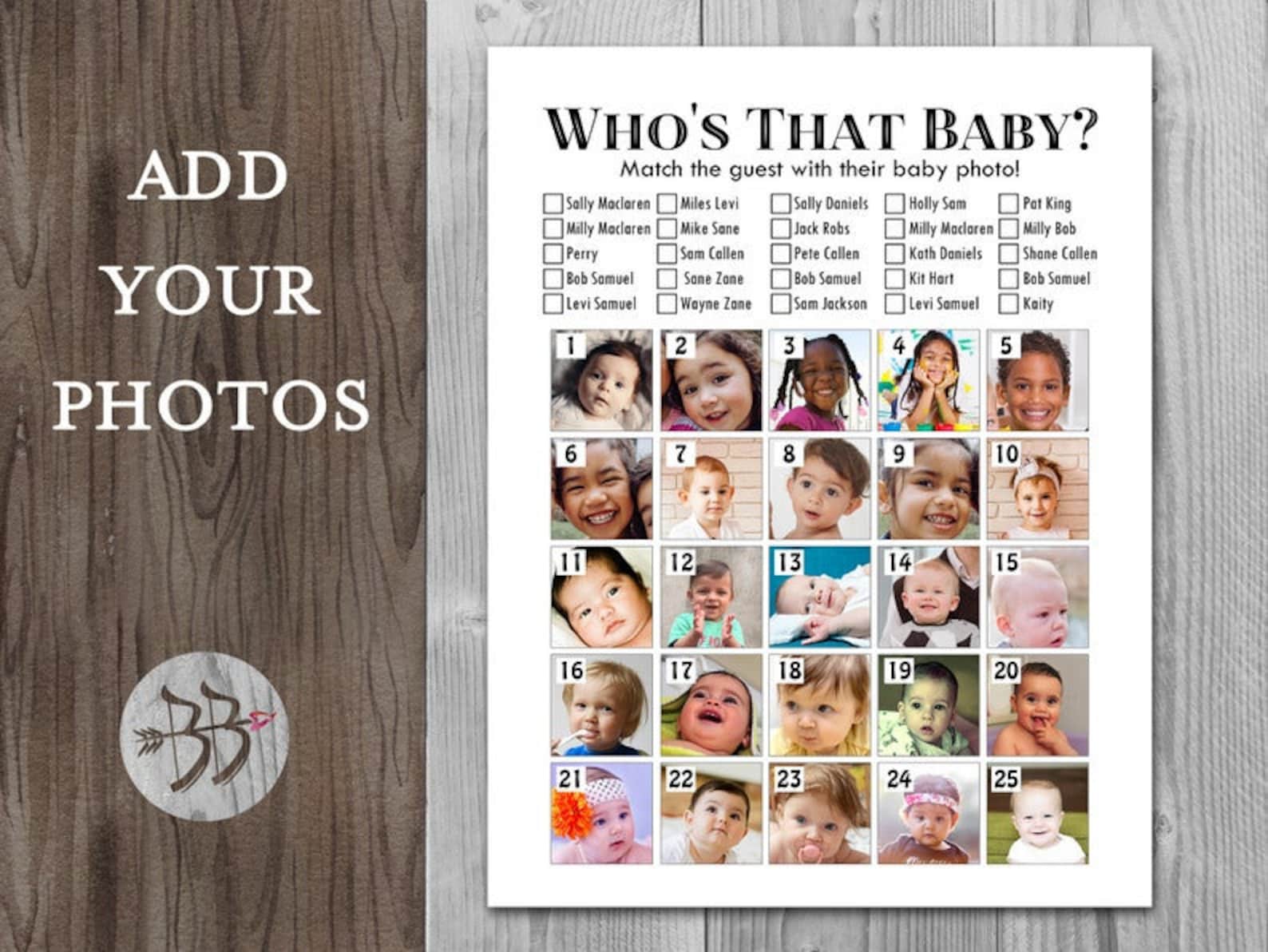Editable Who is That Baby Game, Guess the Guest Baby Photos, Baby ...