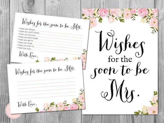 Wishes for the Bride to Be Card Wishes for the Soon to Be - Etsy