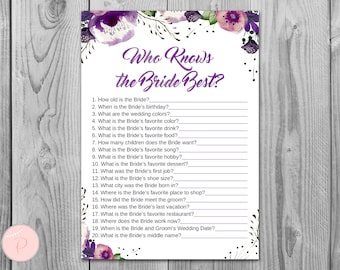 Sunflower Summer How Well Do You Know the Bride Game Who | Etsy