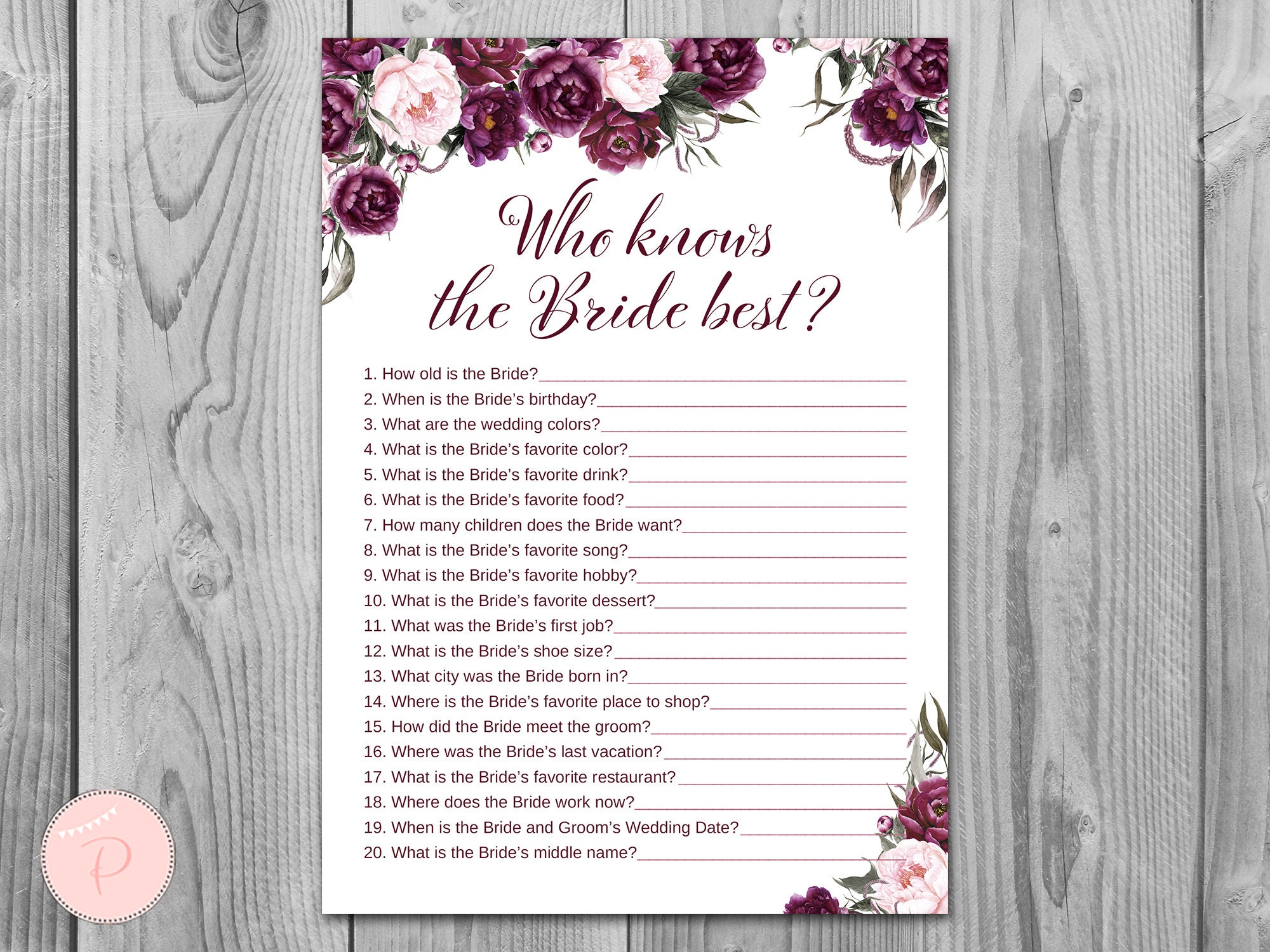 How Well Do You Know the Bride Game, Marsala Who Knows the Bride Best ...