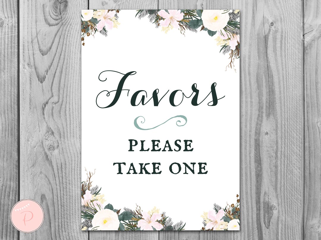 Favors Sign, Wedding Favor Sign, Shower Favors Sign, Engagement Party ...