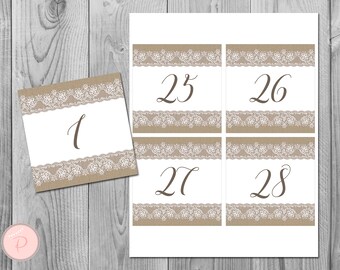 Burlap Table Numbers - Etsy
