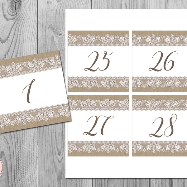 Burlap Table Numbers - Etsy