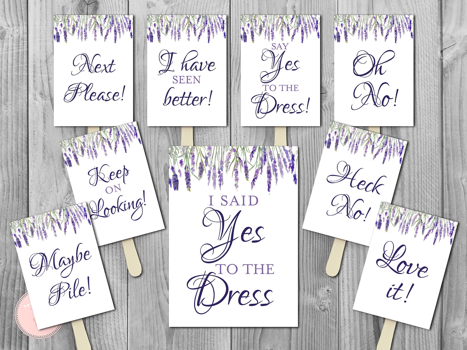 Lavender I Said YES To The Dress Sign wedding dress Shop | Etsy