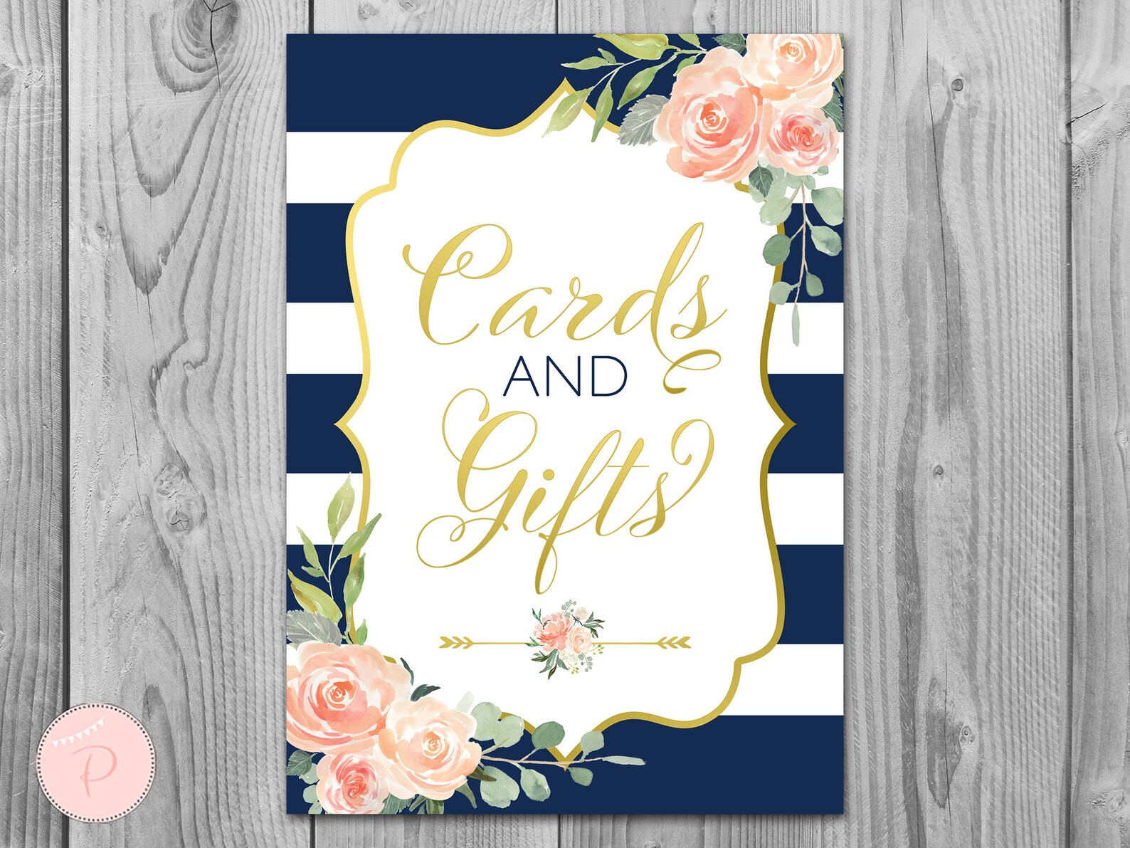 Navy Cards and Gifts Sign Download Decoration Printable - Etsy