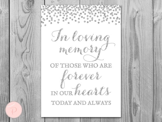 Silver in Loving Memory Wedding Sign in Loving Memory Sign - Etsy
