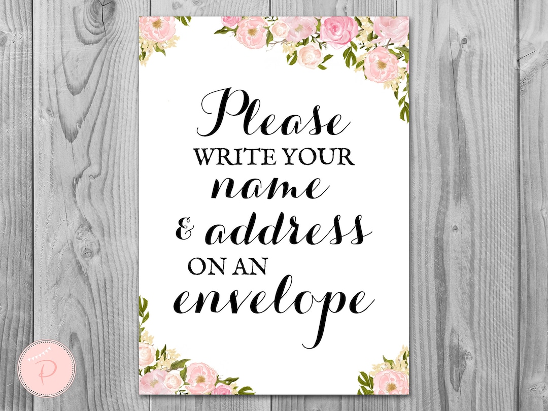 Wedding Thank You Return Address, Write Your Name and Address on an ...