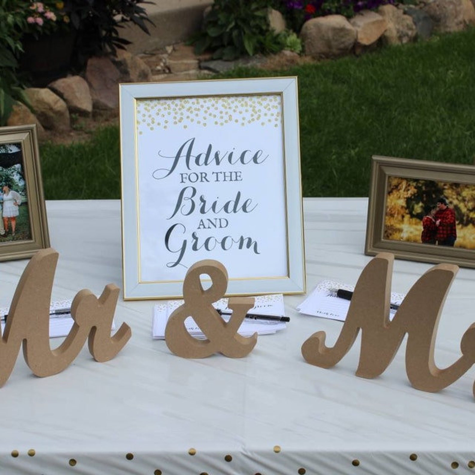 Gold Advice for the Bride and Groom Card & Sign, Printable Advice Cards ...