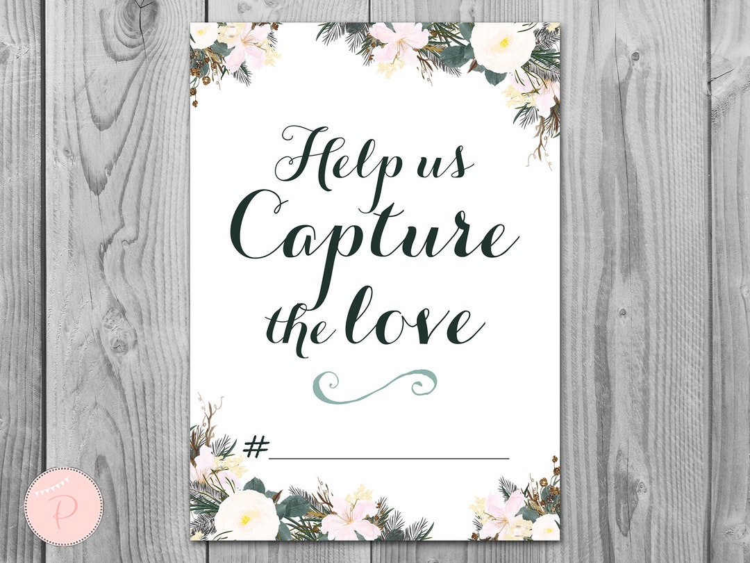 Help Us Capture the Love, Wedding Hashtag Sign, Hashtag Sign, Photo ...