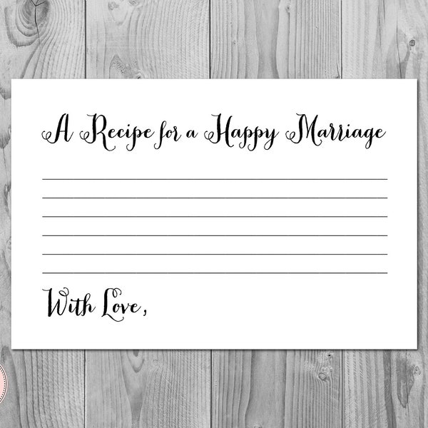 Recipe for Marriage - Etsy