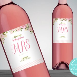 Pink Floral Printable Wine Bottle Label Printable Wine Bottle | Etsy