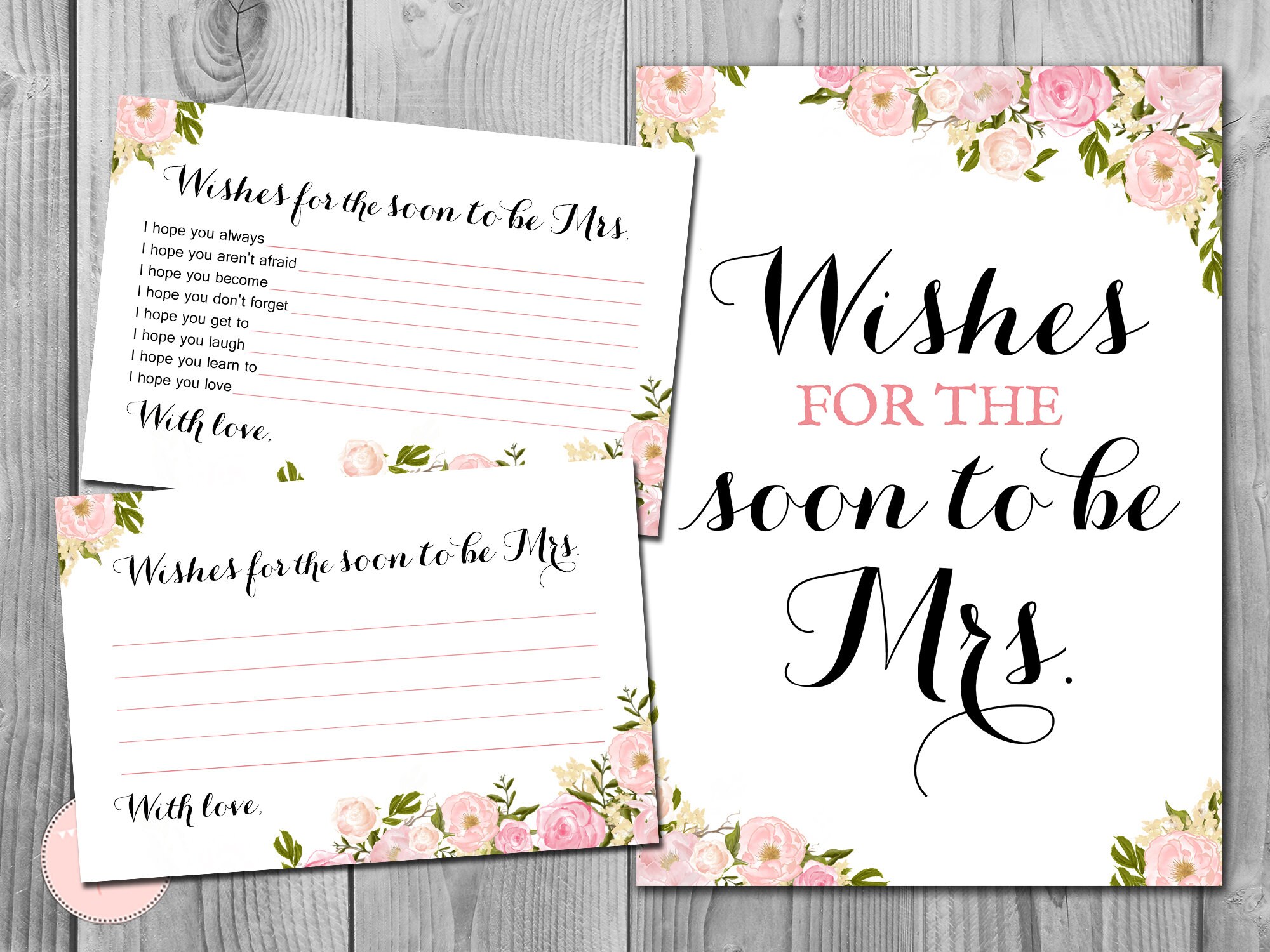 Pink Wishes for the Bride to be Card Wishes for the Soon to | Etsy