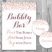 Rose Gold Bubbly Bar Sign With Juice Tags Mimosa Bar Sign - Etsy