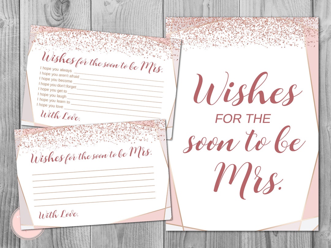 Rose Gold Wishes for the Bride to Be Card, Wishes for the Soon to Be ...