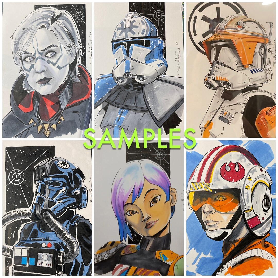 Custom 4x6” Full Color Character Sketch - Etsy