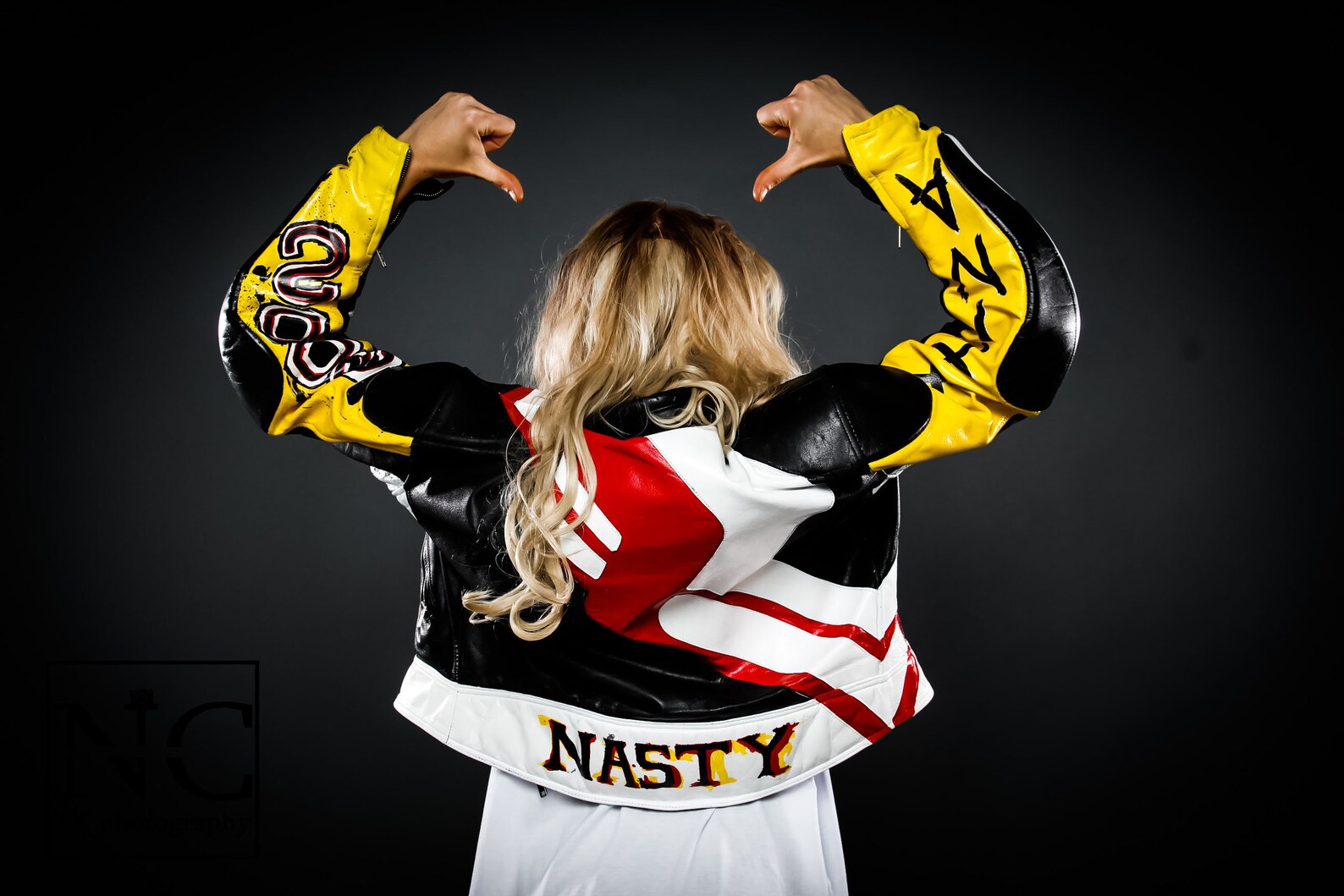 Nasty Xtina Hand Painted Biker Jacket. Man's Size: Medium - Etsy