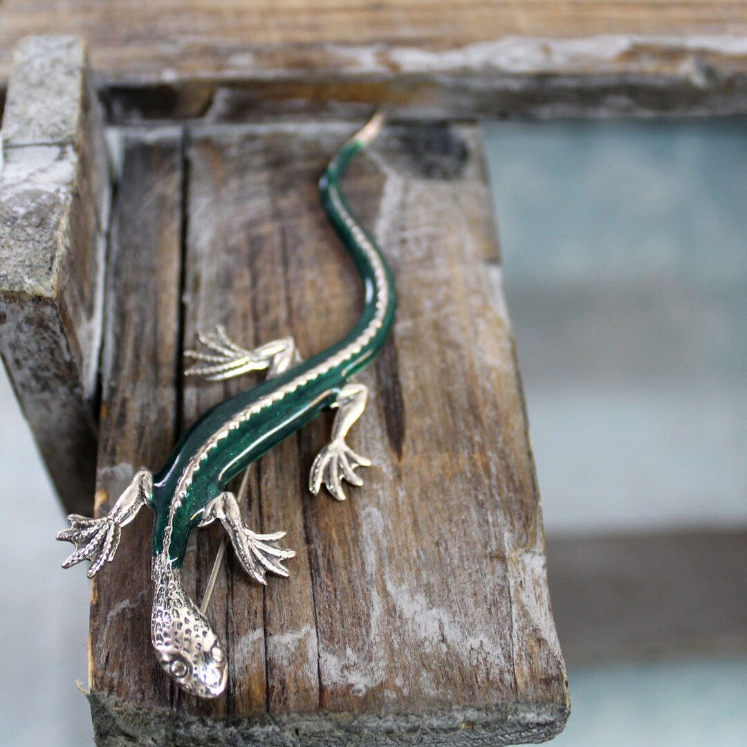 Sadie Green's Limited Edition, Vintage, Hand Enameled Salamander Pin - Etsy