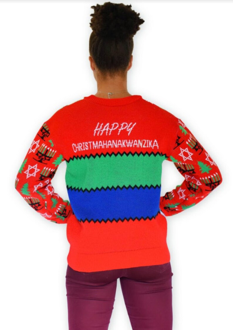 Unisex Knit Christmas Kwanzaa Hanukkah Sweater – USA Made Holiday Gift ...