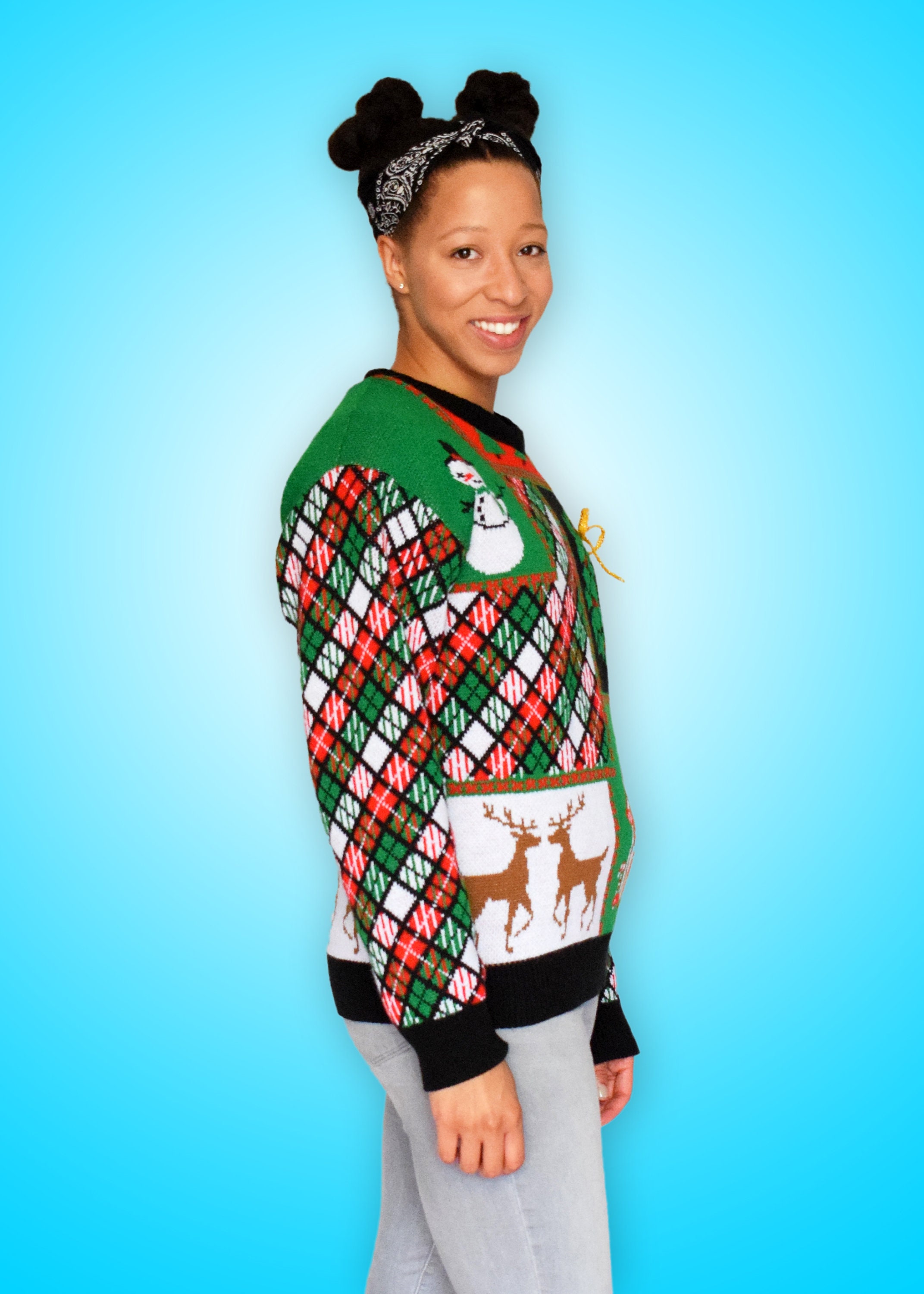 Patchwork Ugly Christmas Sweater - Festive Knit Unisex Christmas ...