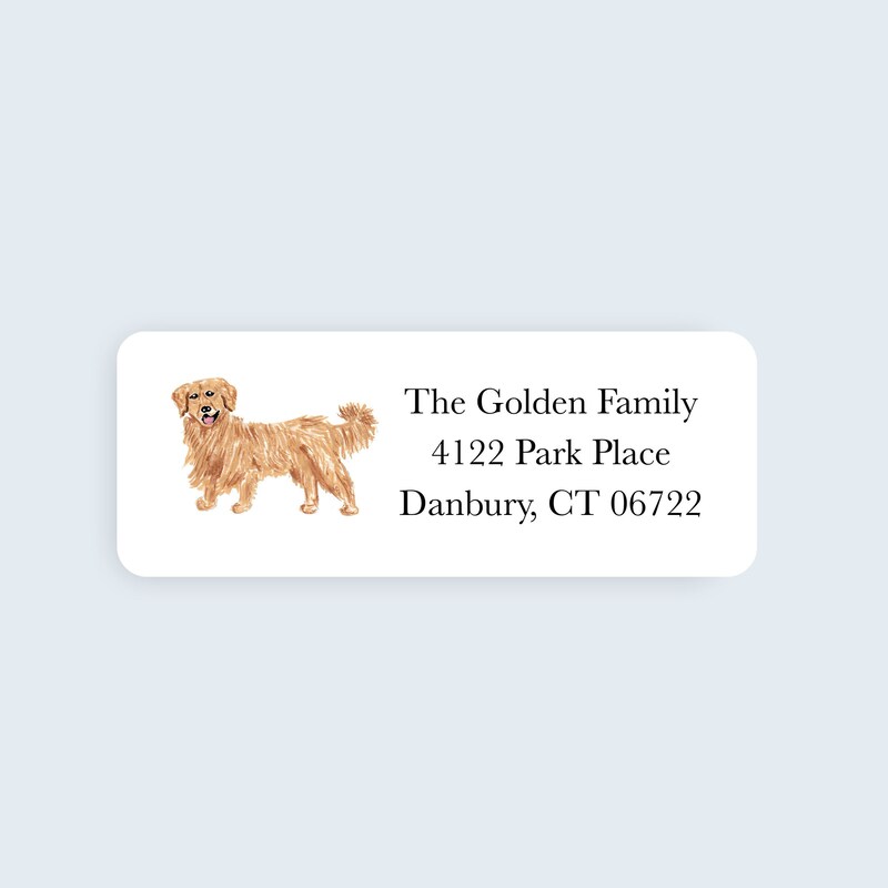 Golden Retriever Address Label - Etsy