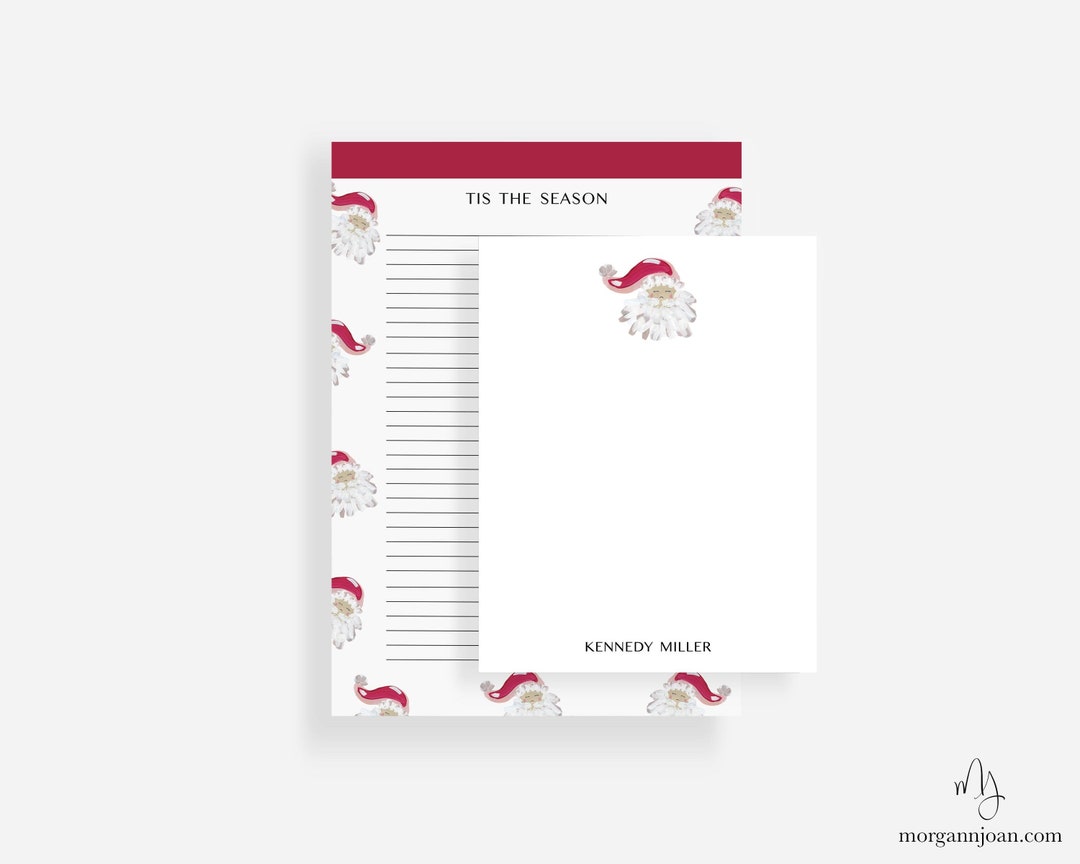 Watercolor Santa Notepad – Timeless Christmas Notepad for Holiday Lists ...