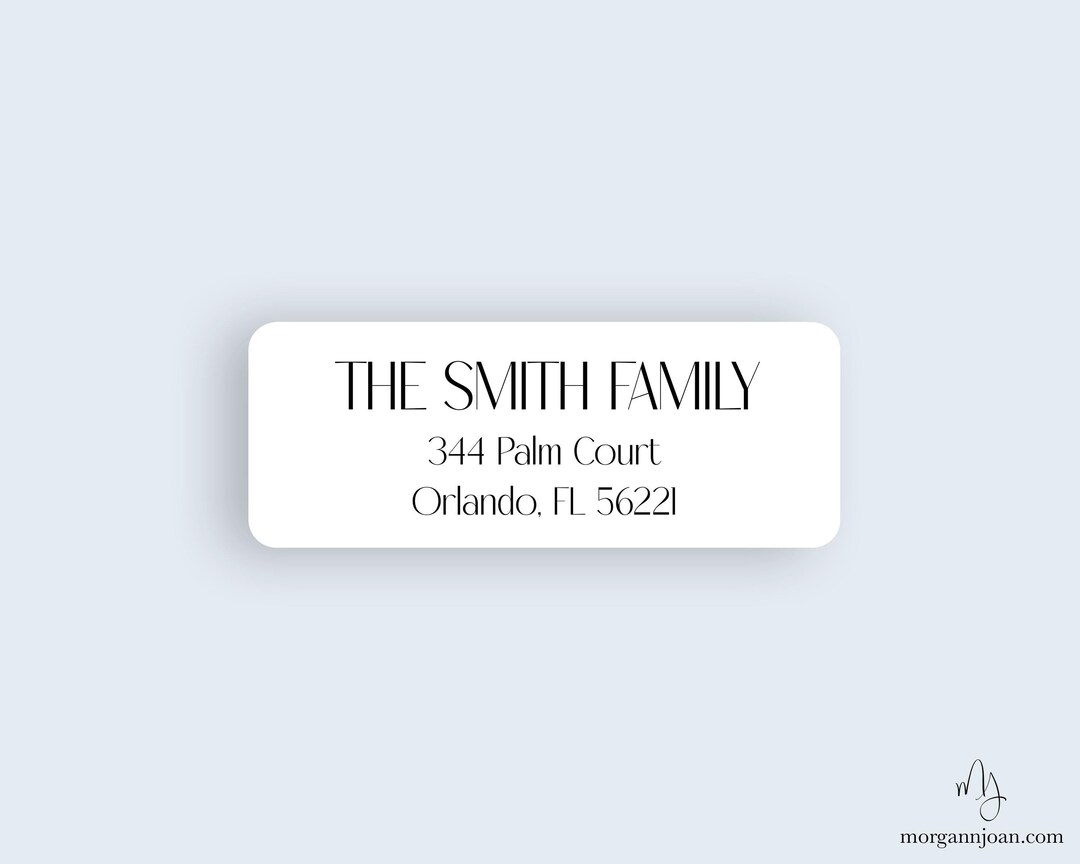 Modern Font Return Address Labels – Minimalist Personalized Mailing ...