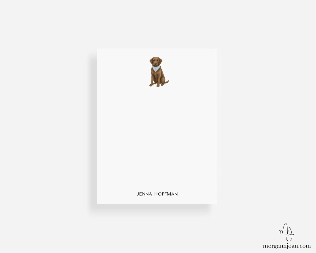 Personalized Dog Notepad | Chocolate Lab Stationery Gift | Custom Pet ...